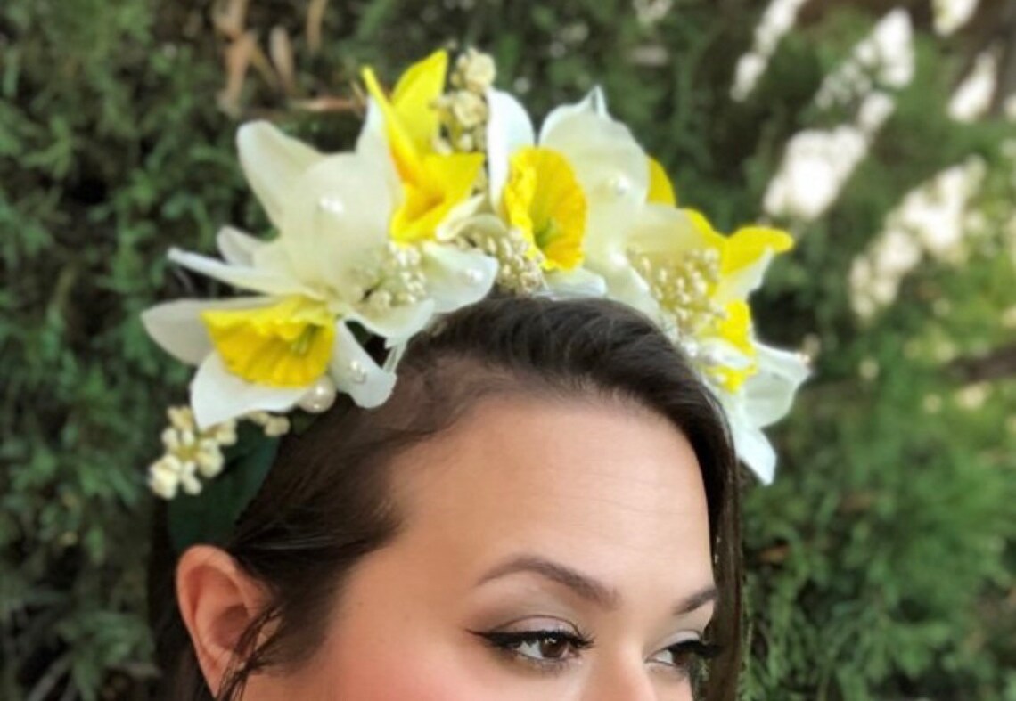Daffodil Flower Crown, Yellow Spring Flower Crown, Easter Crown, Easter ...