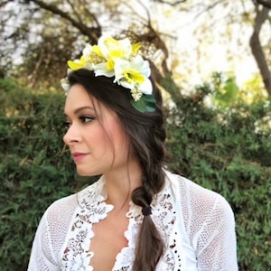 Daffodil Flower Crown, Yellow Spring Flower Crown, Easter Crown, Easter ...