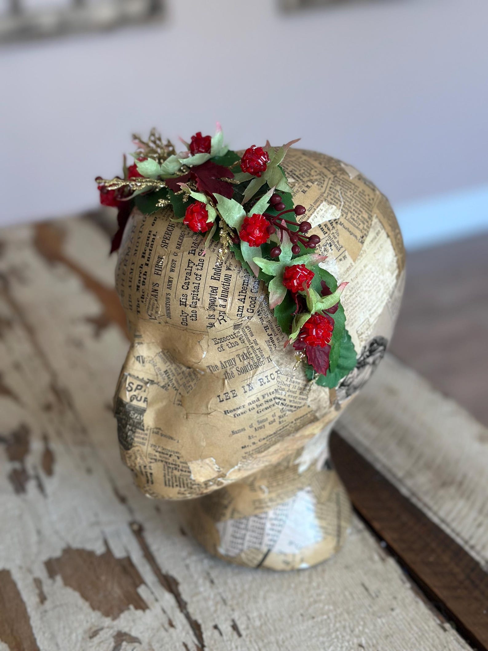 Black Cherry Crown, Elven Berry Crown, Woodland Fairy, Red Raspberry ...