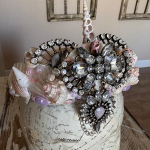 Pink Fantasy Mermaid Crown, Blush and White Seashell Crown, Sea Queen ...