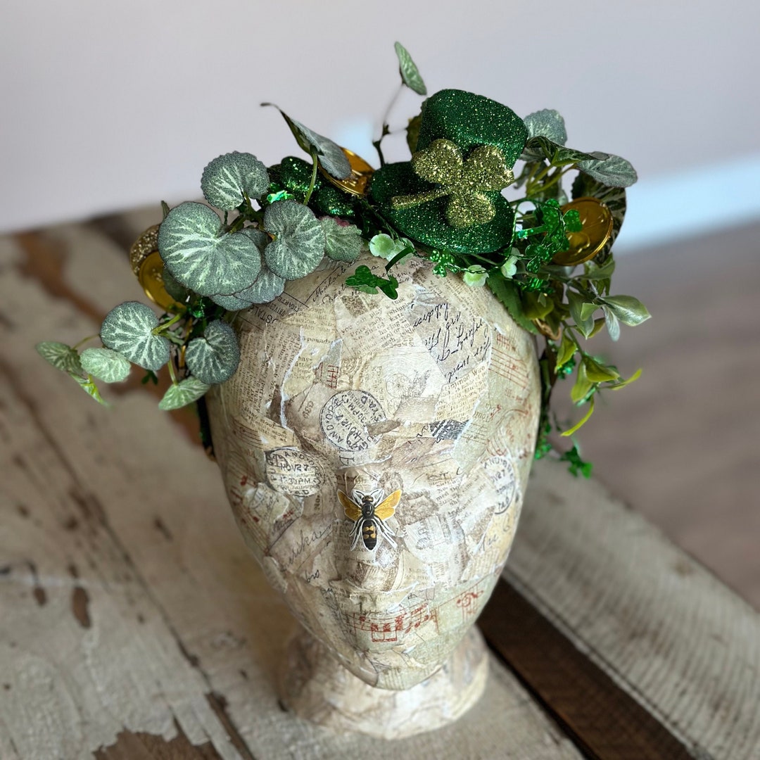 St. Paddy's Day Crown, Irish Clover Top Hat, Green Woodland Headband ...