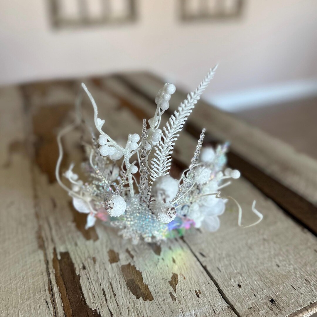 Ice Queen Crown, Winter Crown, White Berry and Snow Crown, Elsa ...