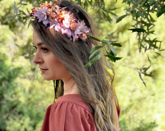 Woodland Thistle Crown, Autumn Wildflower Headband, Elven Circlet, Boho ...