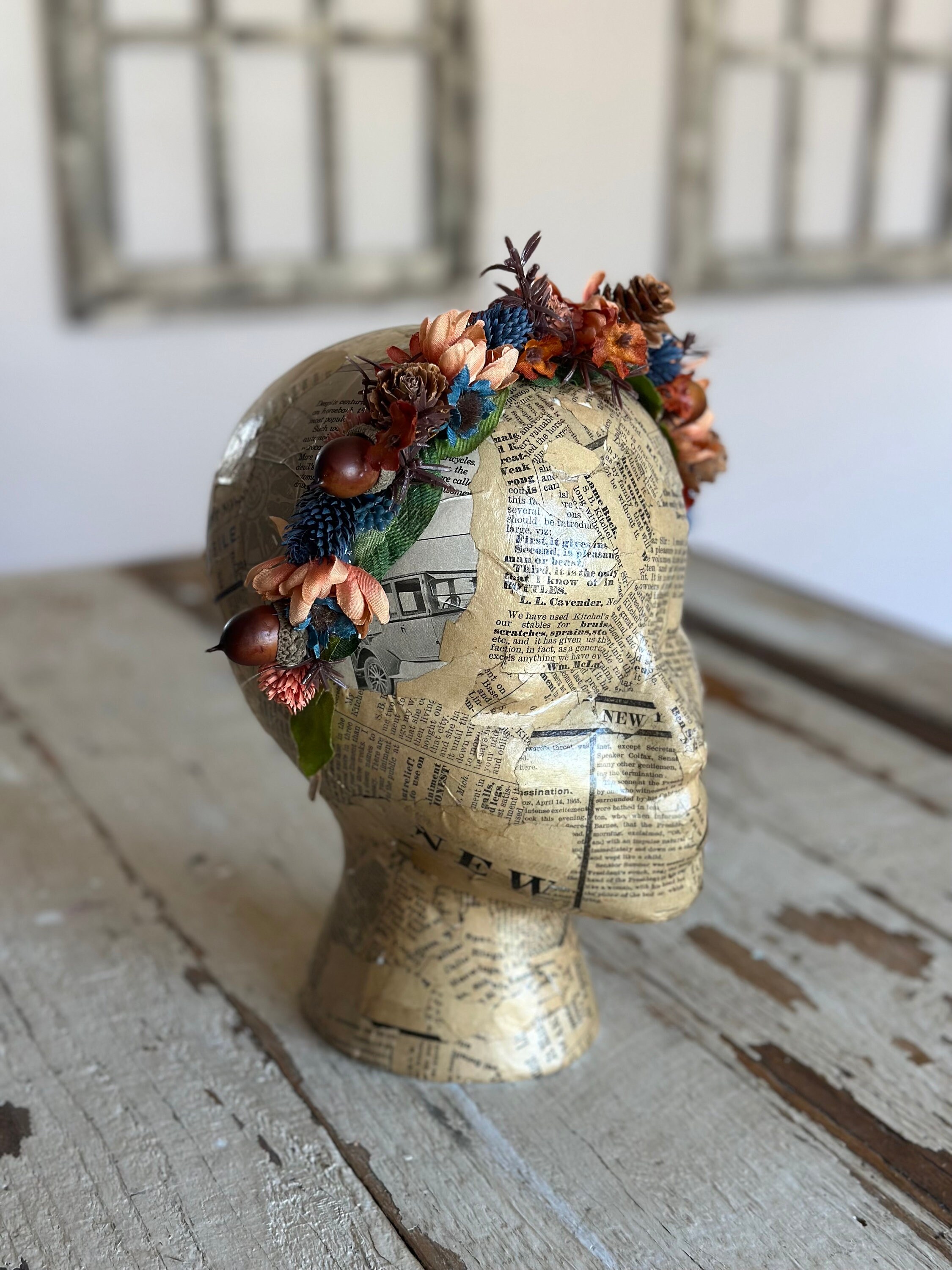 Woodland Thistle Crown, Autumn Wildflower Headband, Elven Circlet, Boho ...
