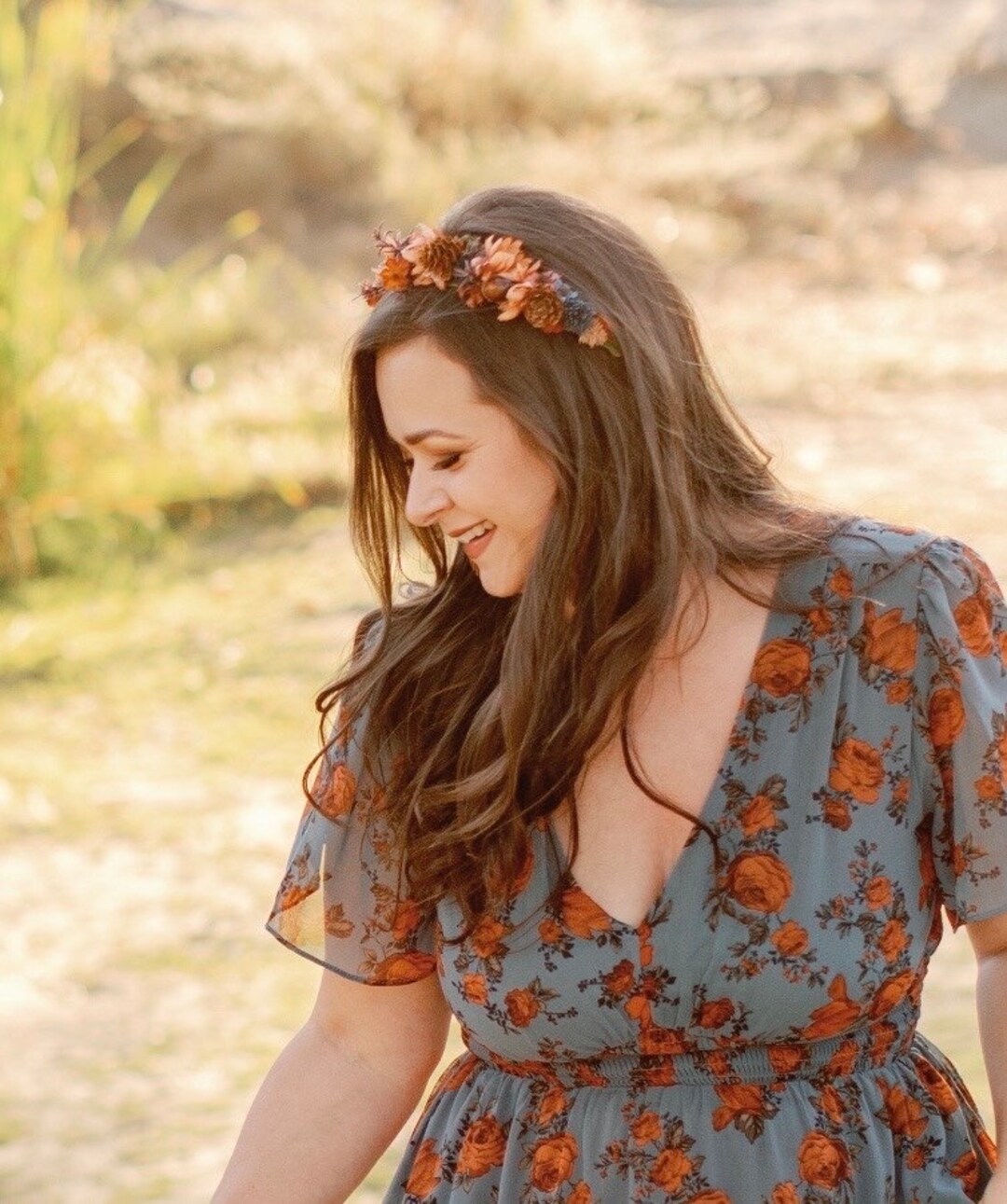 Woodland Thistle Crown, Autumn Wildflower Headband, Elven Circlet, Boho ...