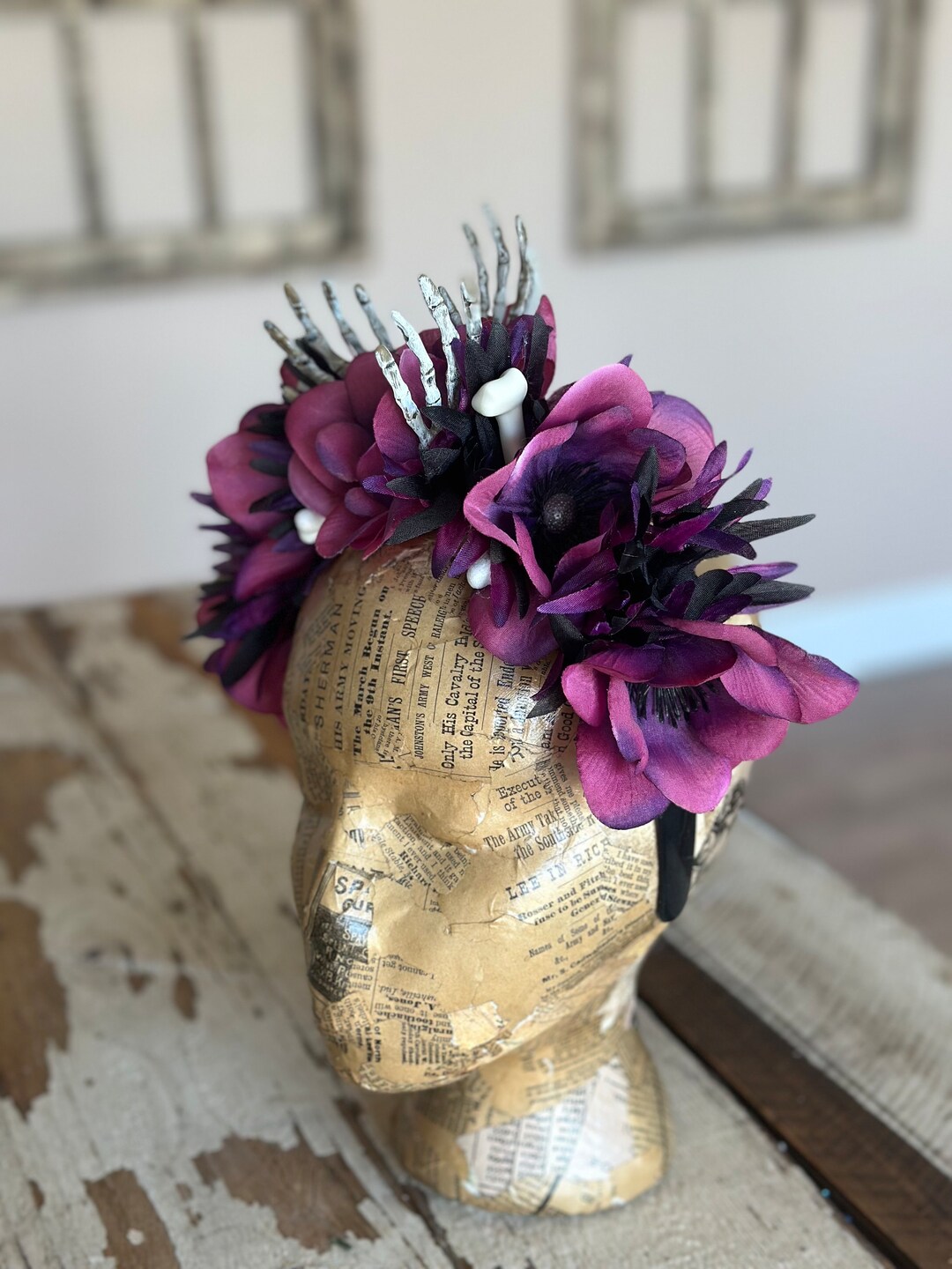 Skull Queen Crown, Halloween Headpiece, Spooky Vampire Crown, Purple ...