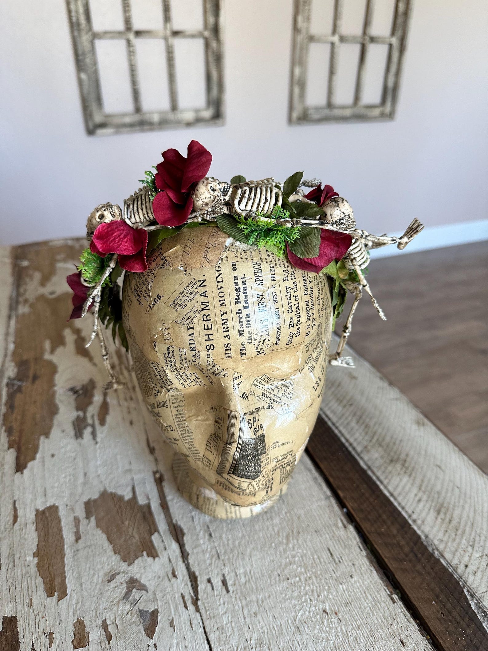 Skull Crown, Vampire Queen, Cemetery Halloween Crown, Gothic Flower ...