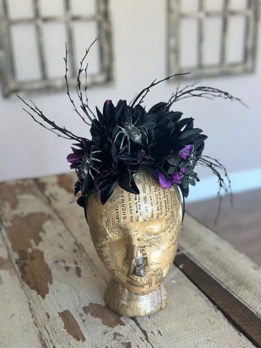 Black Widow Crown, Spider Queen Headband, Halloween Crown, Spider Crown ...