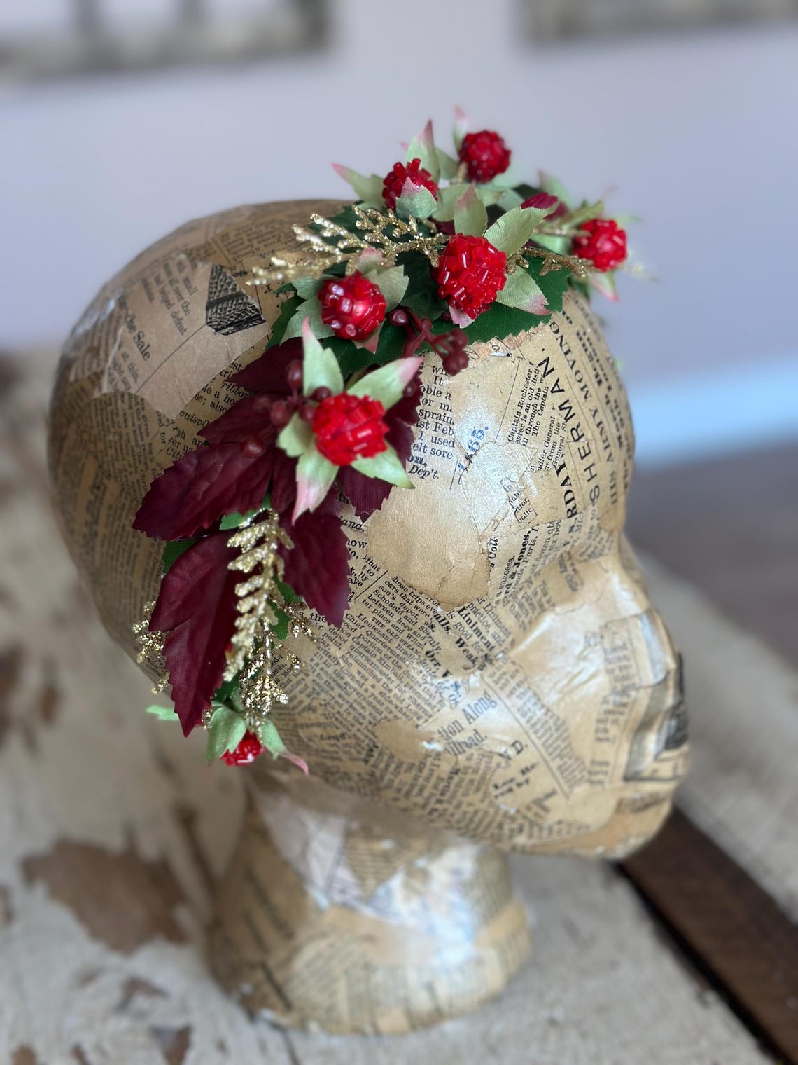 Black Cherry Crown, Elven Berry Crown, Woodland Fairy, Red Raspberry ...