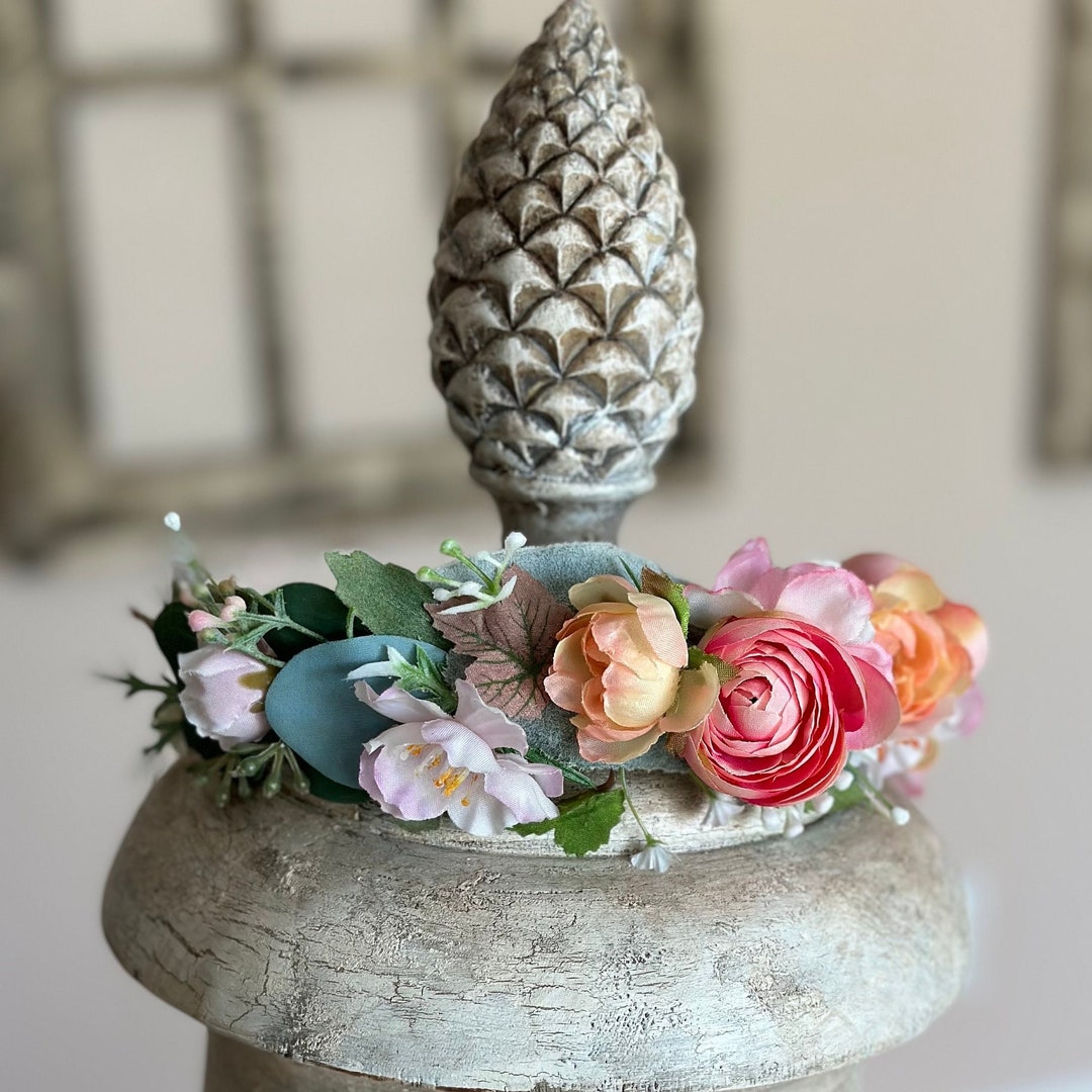 Pastel Easter Crowns, Ranunculus Flower Girl Halos, Flower Crown, Pink ...