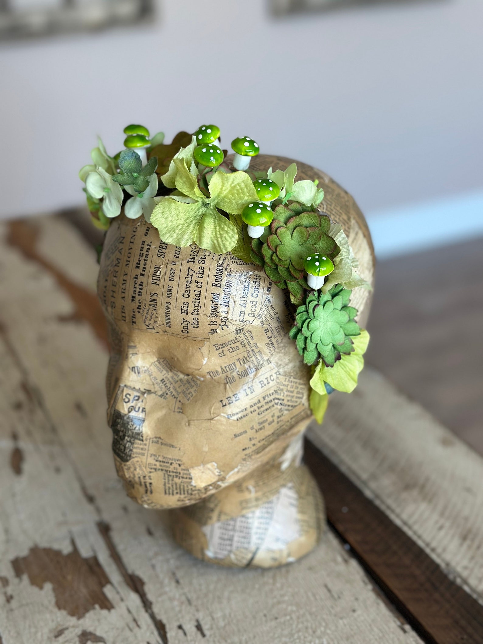Elven Crown, Mushroom Woodland Fairy Headband, Enchanted, Elf Diadem ...