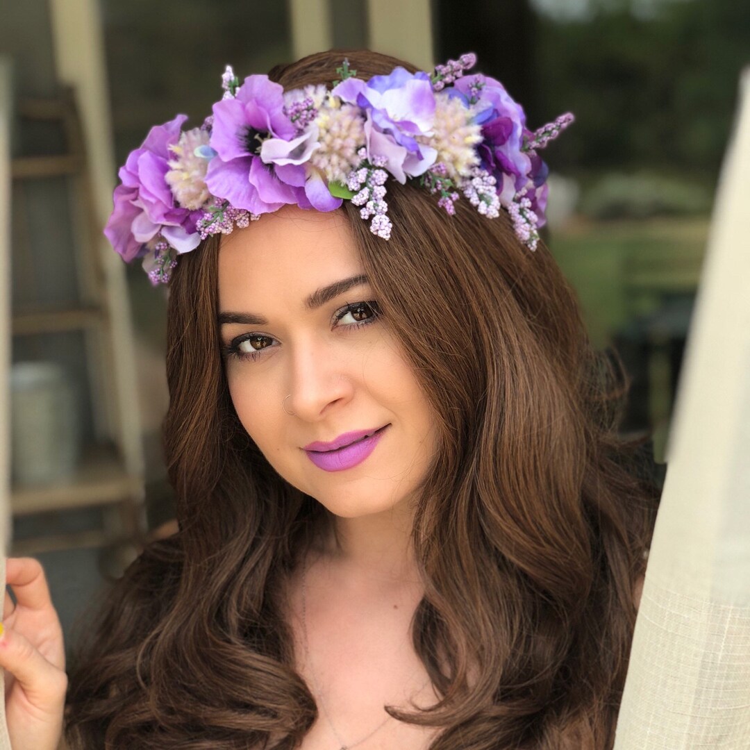 Flower Crown, Cottagecore Headpiece, Purple Pansy Headpiece, Fairy ...