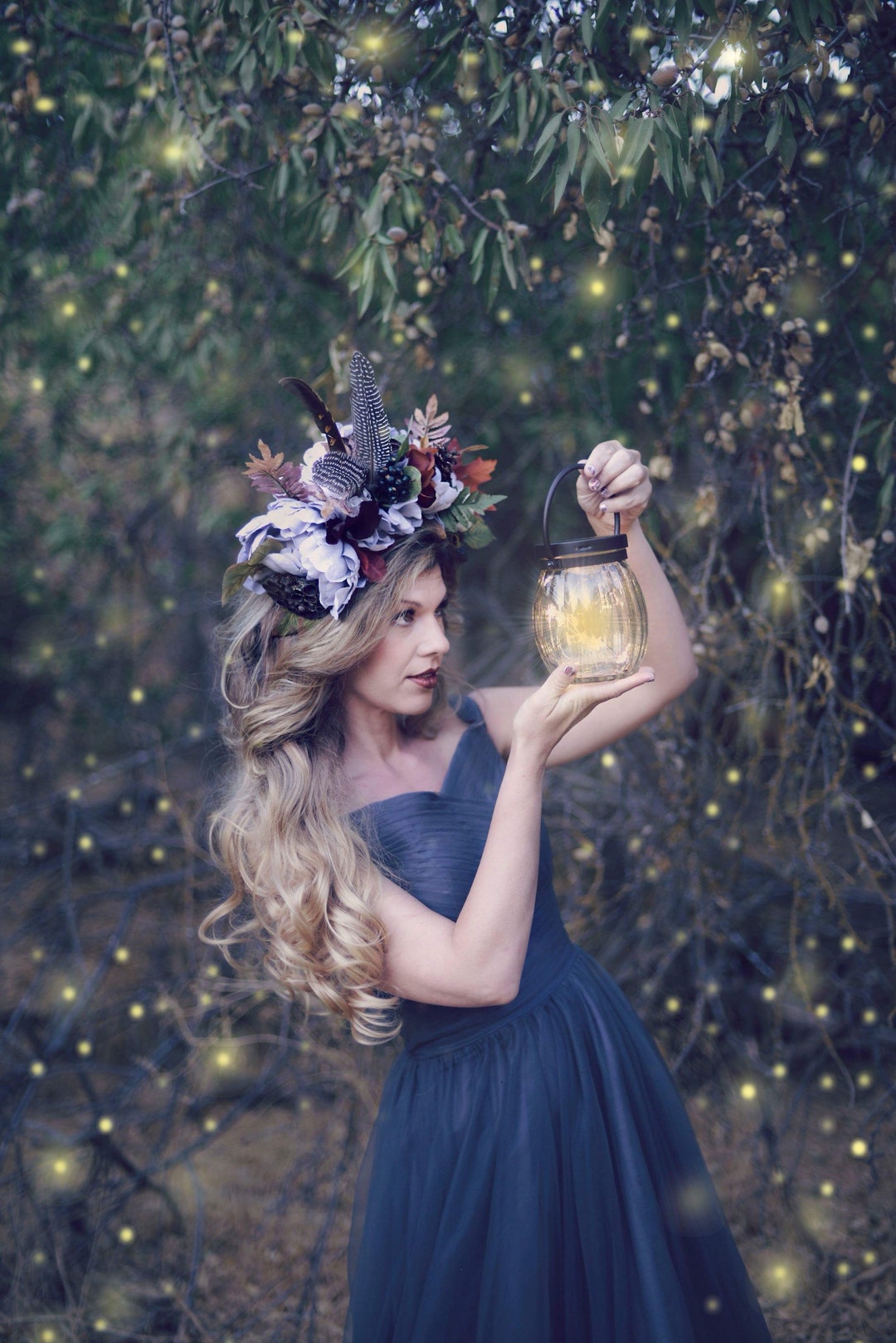 Woodland Flower Crown, Fairy Crown, Autumn Leaf Headpiece, Fall Flower ...