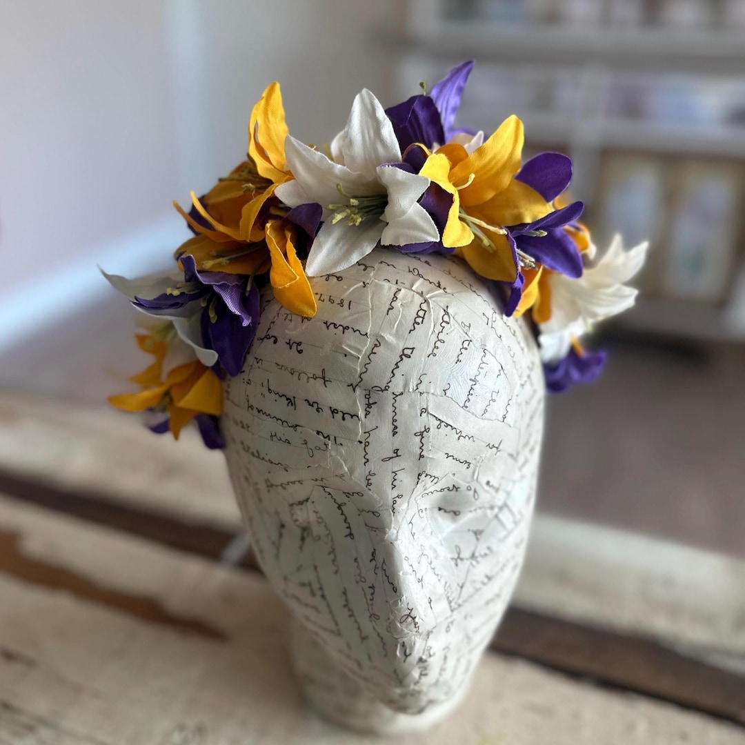 Lily Crown, Easter Headpiece, Mini Lily Flower Crown, Spring Headpiece ...