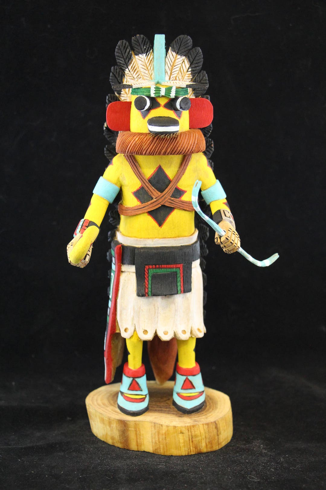 Vintage Native American Hopi Yellow Ahote Kachina by Earl Arthur - Etsy
