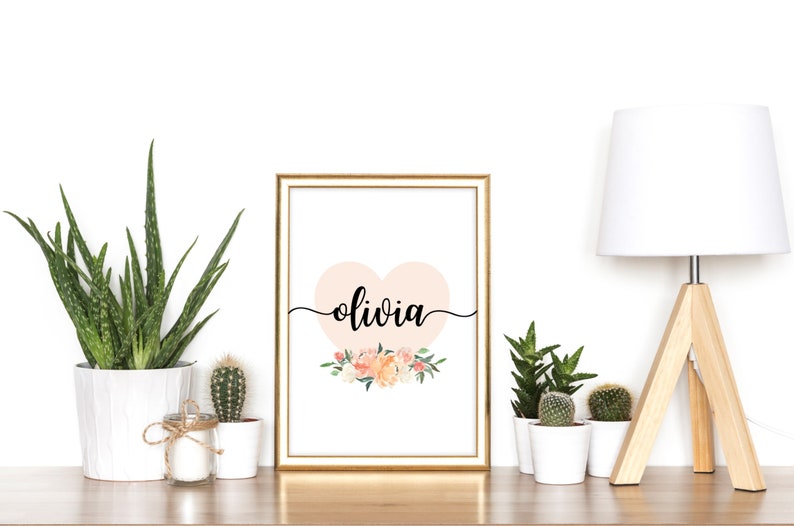 CUSTOM Baby Girl Name Print // Printable Wall Art // Instant - Etsy