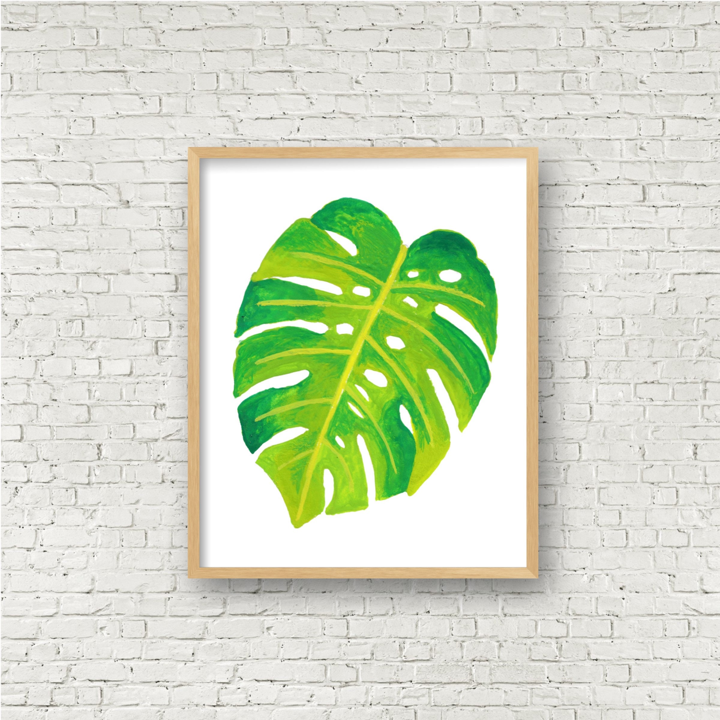 Tropical Monstera Leaf Print // Printable Wall Art // Digital | Etsy