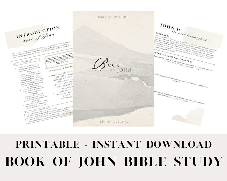 John Bible Study Printable Bible Study Workbook Gospel Of John