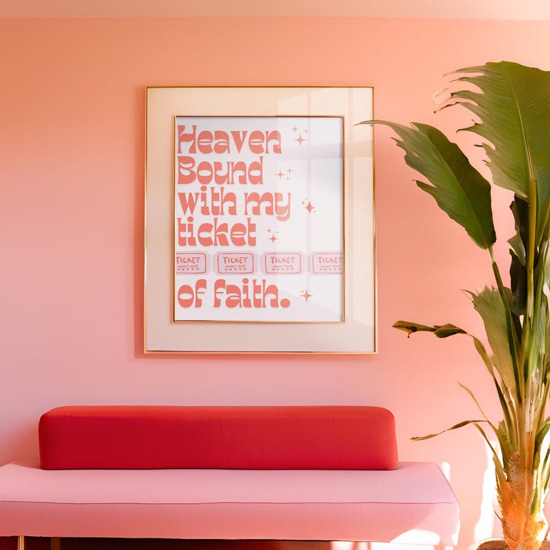 Heaven Bound Wall Art, Christian Ticket Poster, Christian Artwork ...