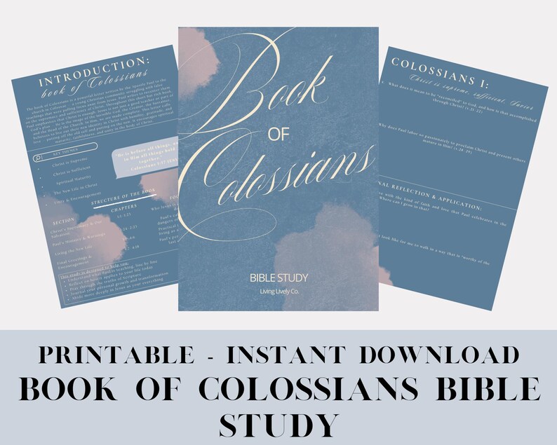 Colossians Bible Study Printable | Bible Study Workbook | Christian ...