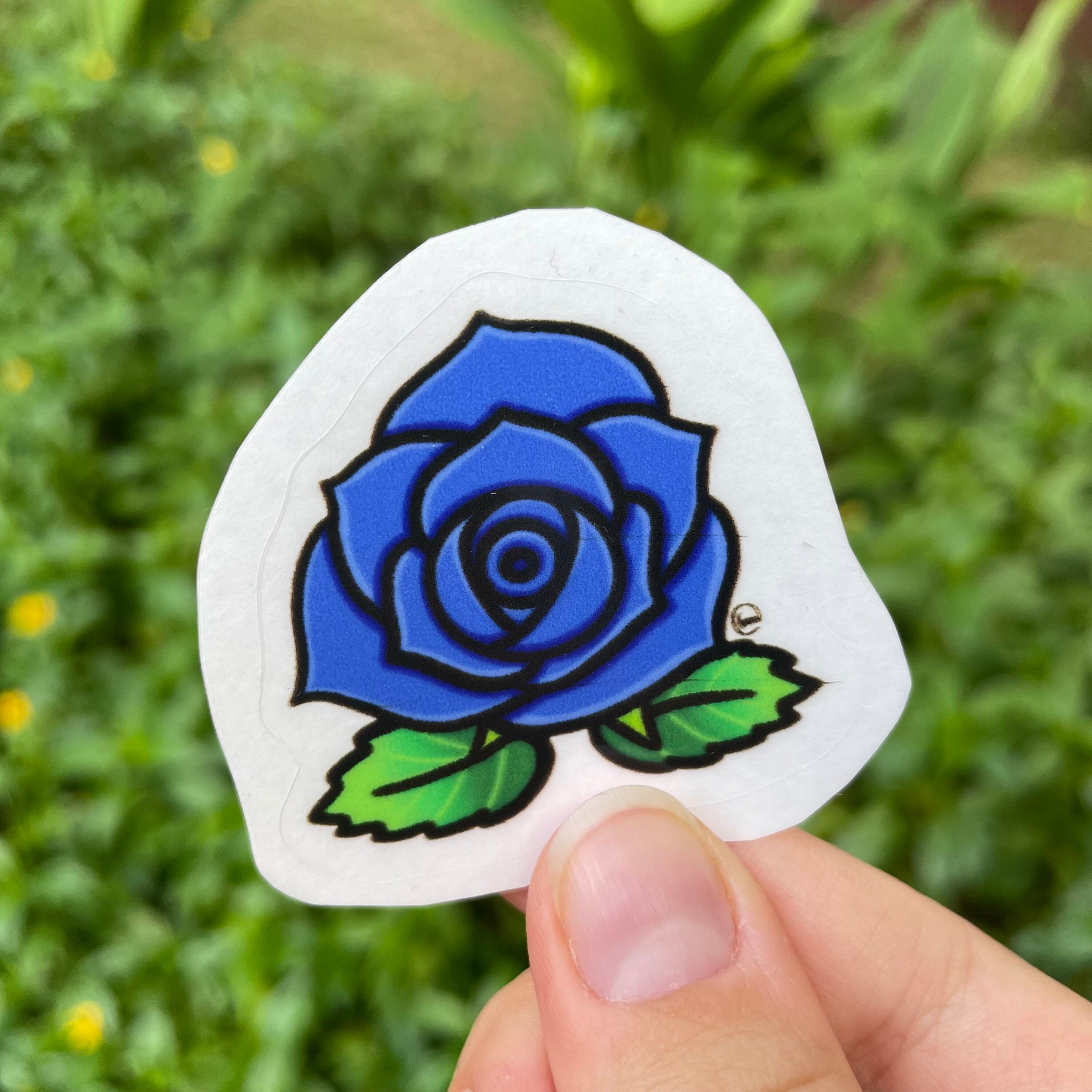 Blue Rose Sticker Etsy