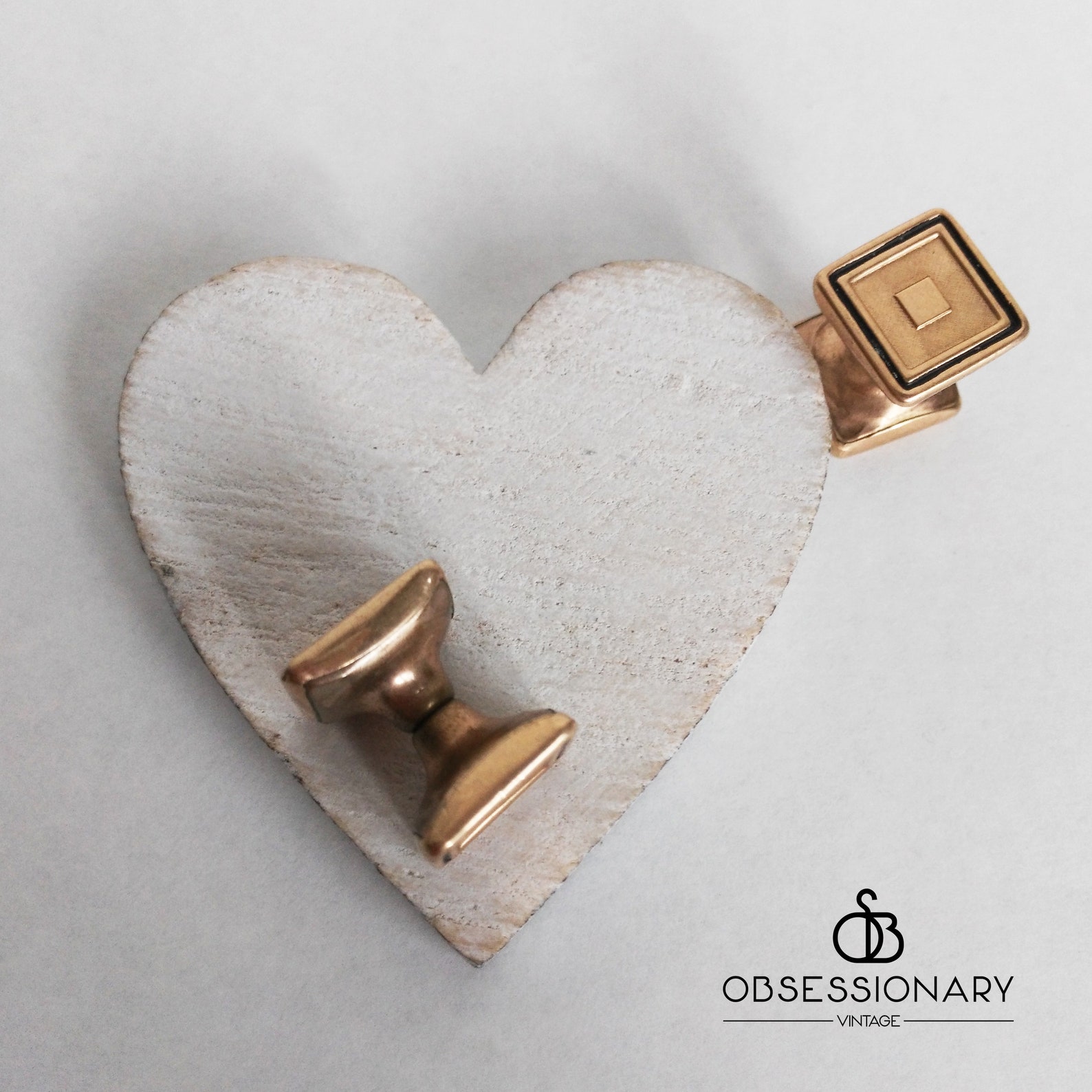 Cufflinks Vintage Spring Link Square Golden Black - Etsy