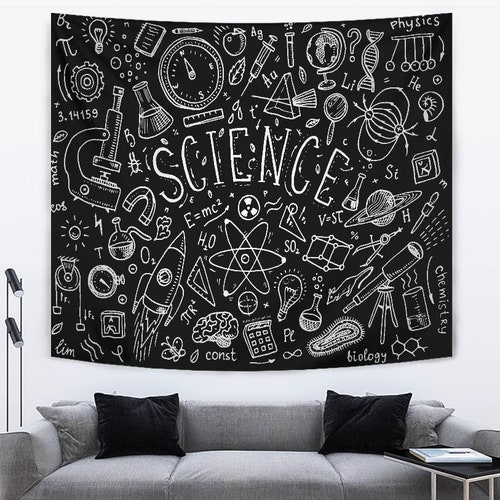 Science Chalkboard Design 1 Hanging Tapestry / Wall Art Decor | Etsy