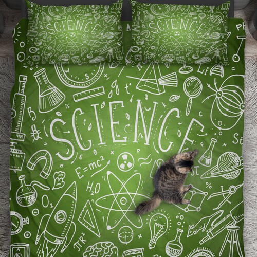 Science Chalkboard Bedding Set With Duvet Cover and 2 Pillow - Etsy
