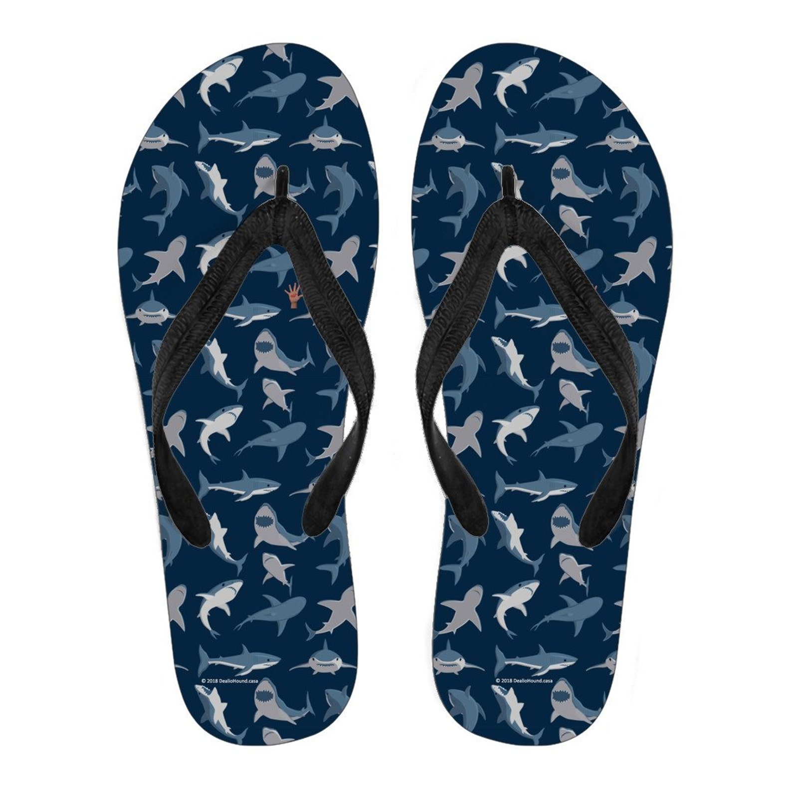 Great White Shark Flip-flops for Men & Women design 1 - Etsy
