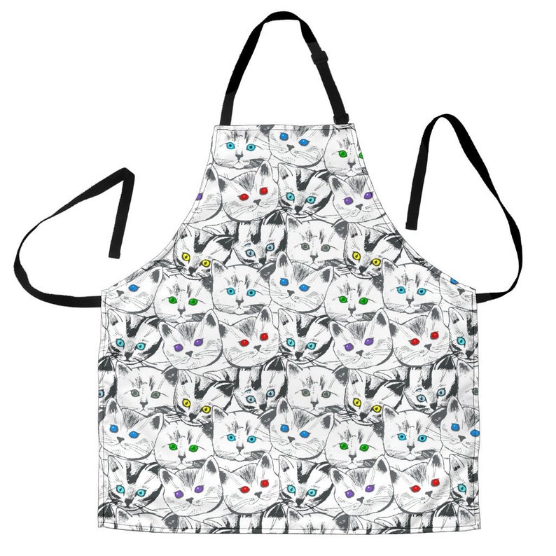 Cats Galore Cooking Apron white Perfect Gift for All Cat - Etsy