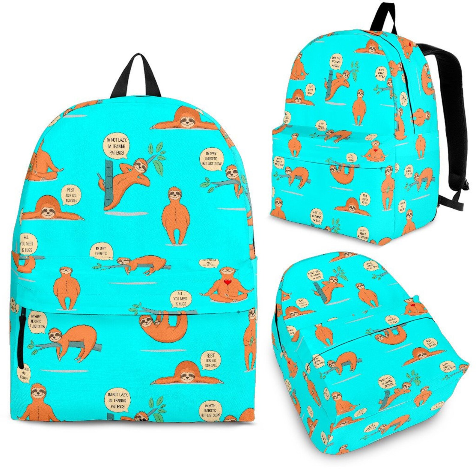 Wildlife Collection Lazy Sloths cyan Backpack for Kids - Etsy