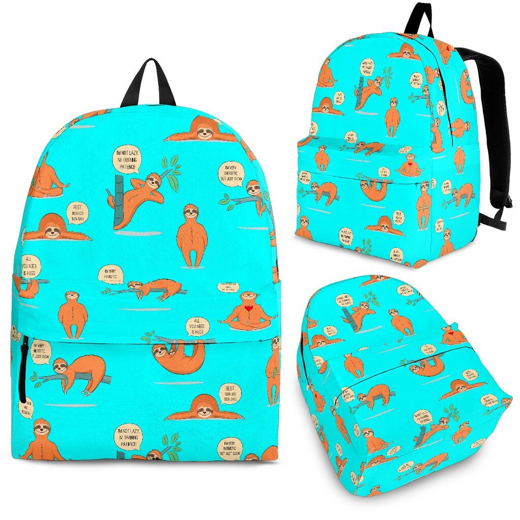 Wildlife Collection Lazy Sloths cyan Backpack for Kids - Etsy