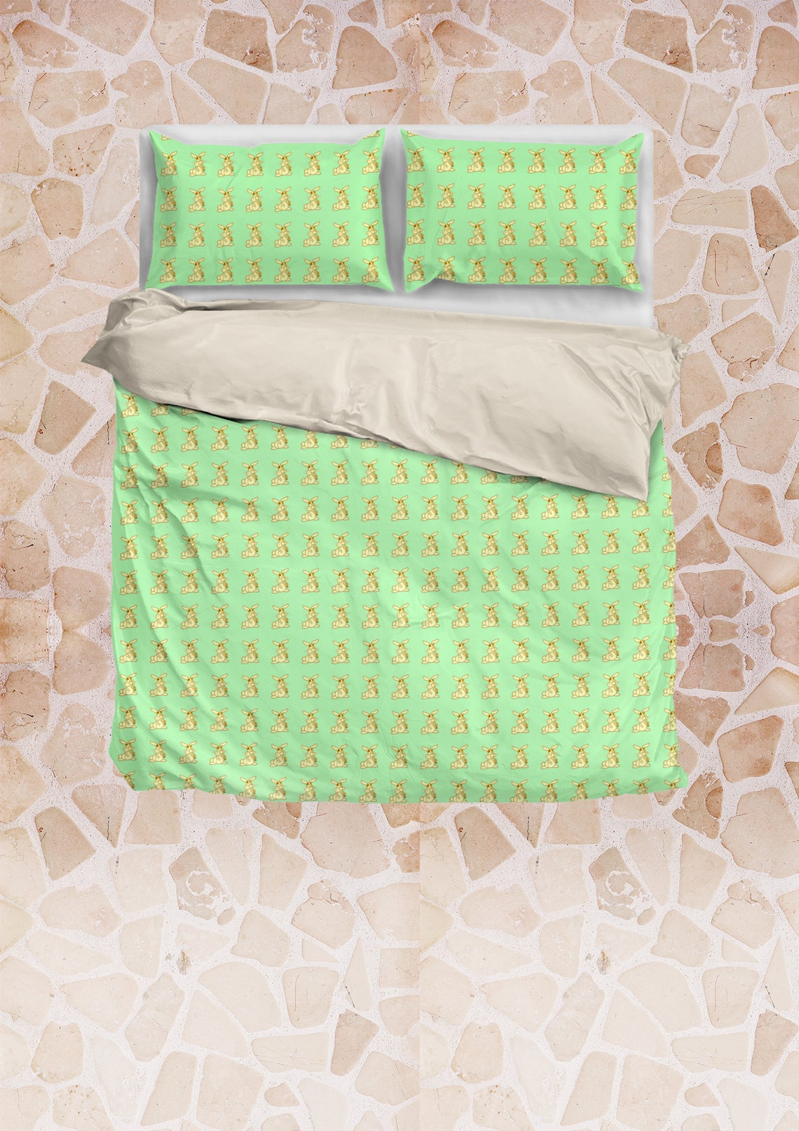 Bunny Rabbits Design 1 Bedding Set With Duvet Cover and 2 - Etsy