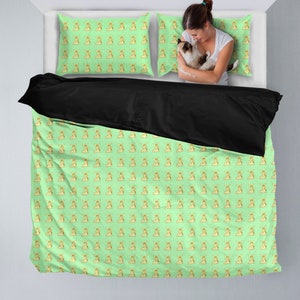 Bunny Rabbits Design 1 Bedding Set With Duvet Cover and 2 Pillow Cases ...