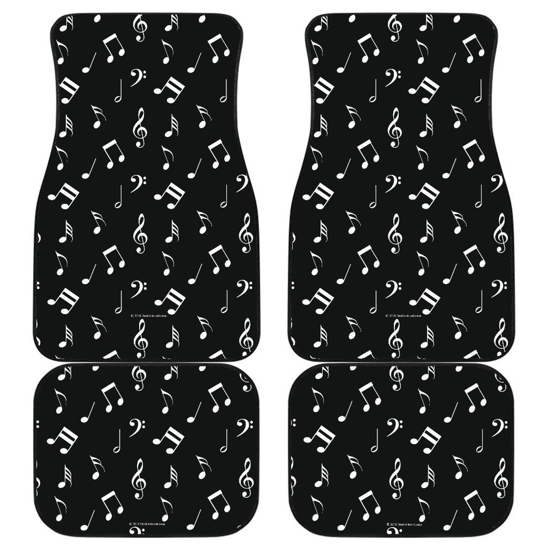 Musical Notes Design 1 black Car Floor Mats Set 2 X Front, 2 X Back ...