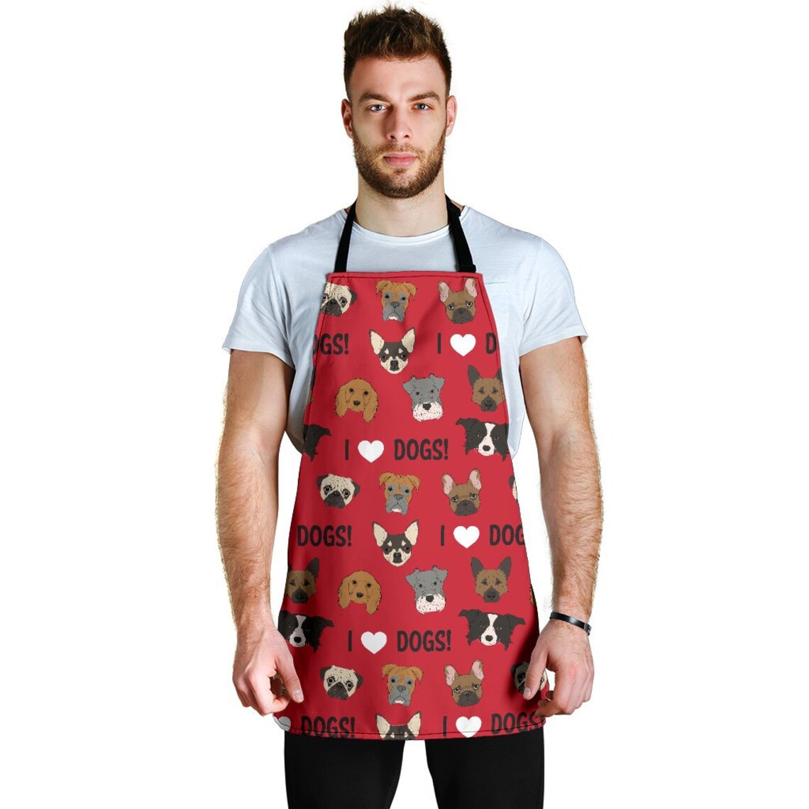 I Love Dogs Cooking Apron red Perfect Gift for All Dog - Etsy