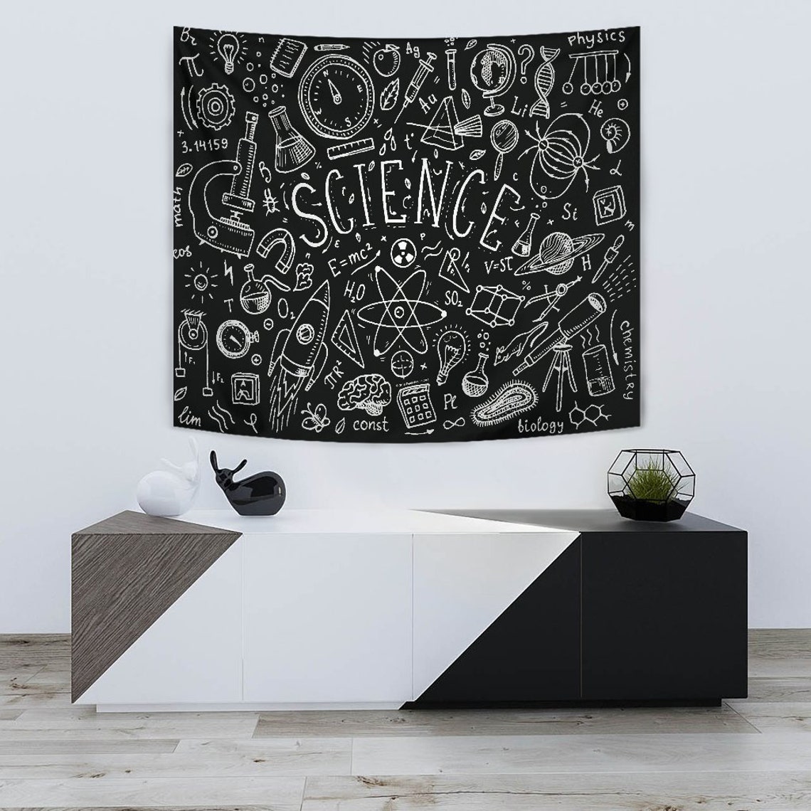 Science Chalkboard Design 1 Hanging Tapestry / Wall Art Decor | Etsy