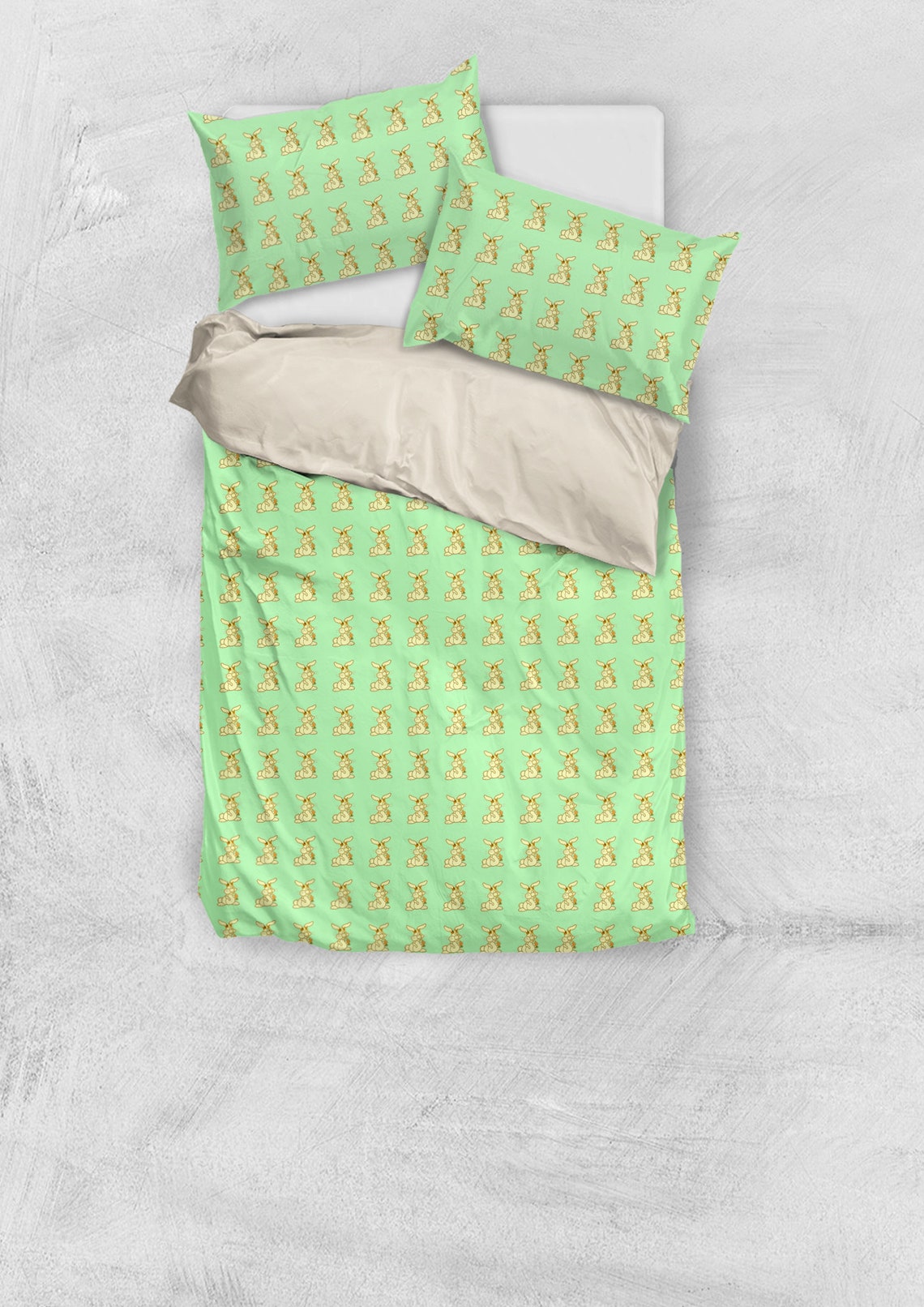 Bunny Rabbits Design 1 Bedding Set With Duvet Cover and 2 - Etsy