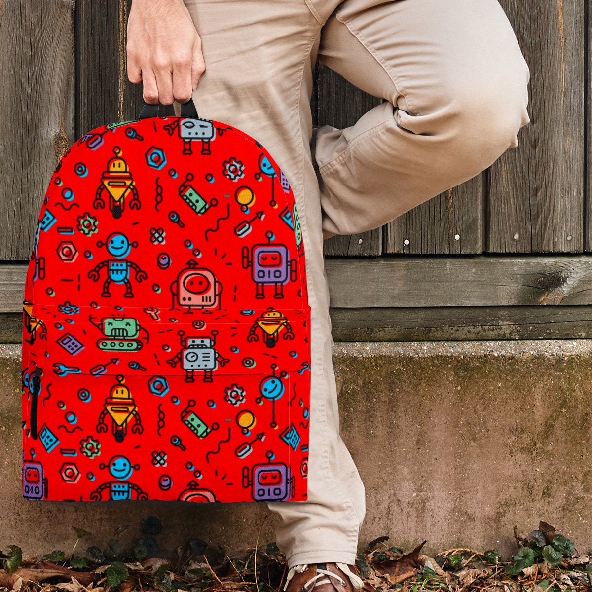 Mutant Robots Backpack for Kids Teens and Adults red - Etsy