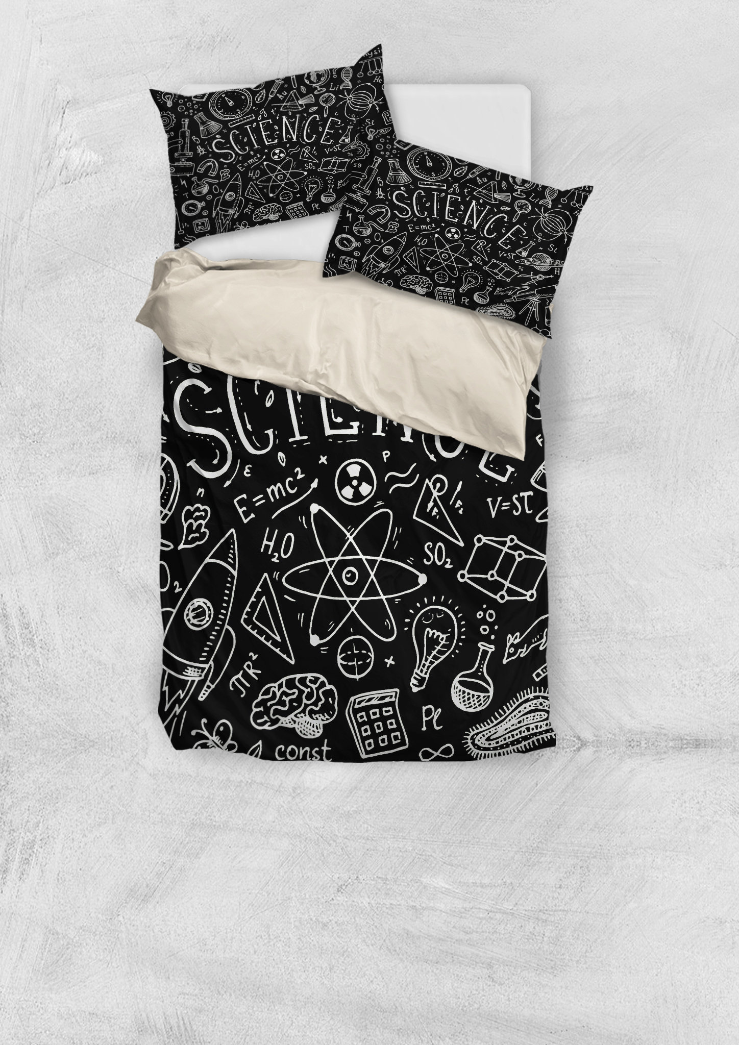 Science Chalkboard Bedding Set With Duvet Cover and 2 Pillow | Etsy