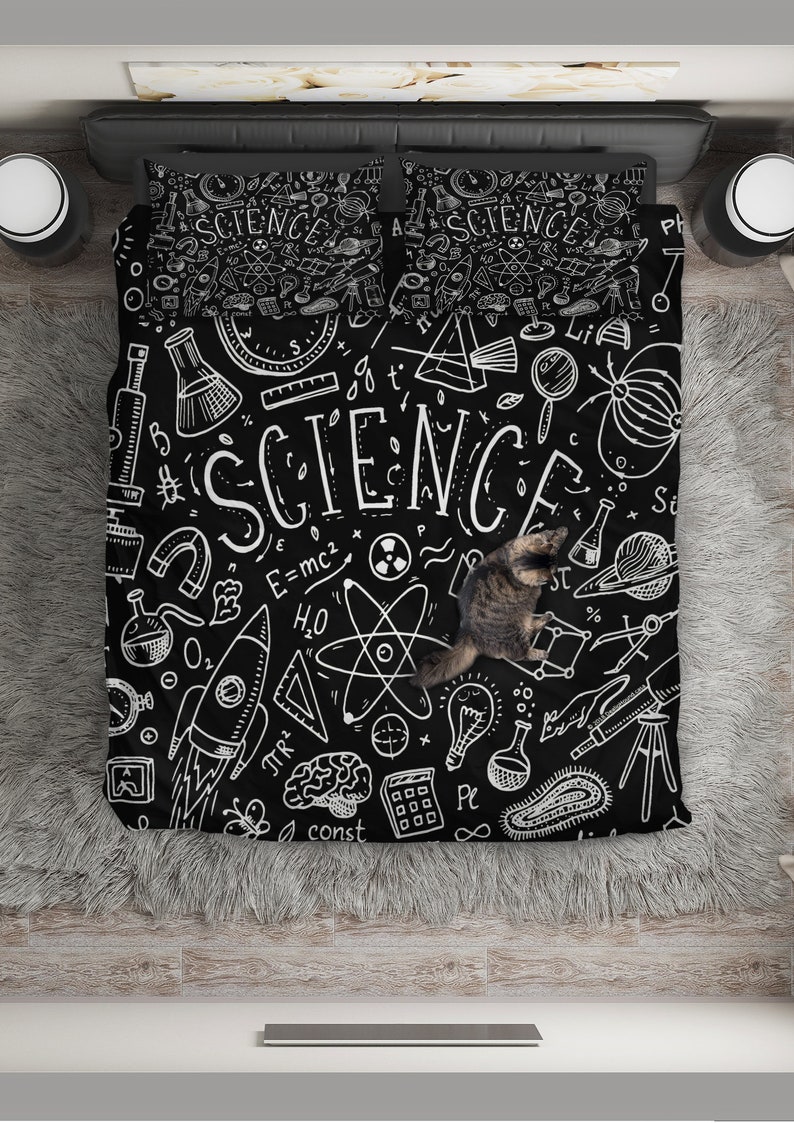 Science Chalkboard Bedding Set With Duvet Cover and 2 Pillow | Etsy