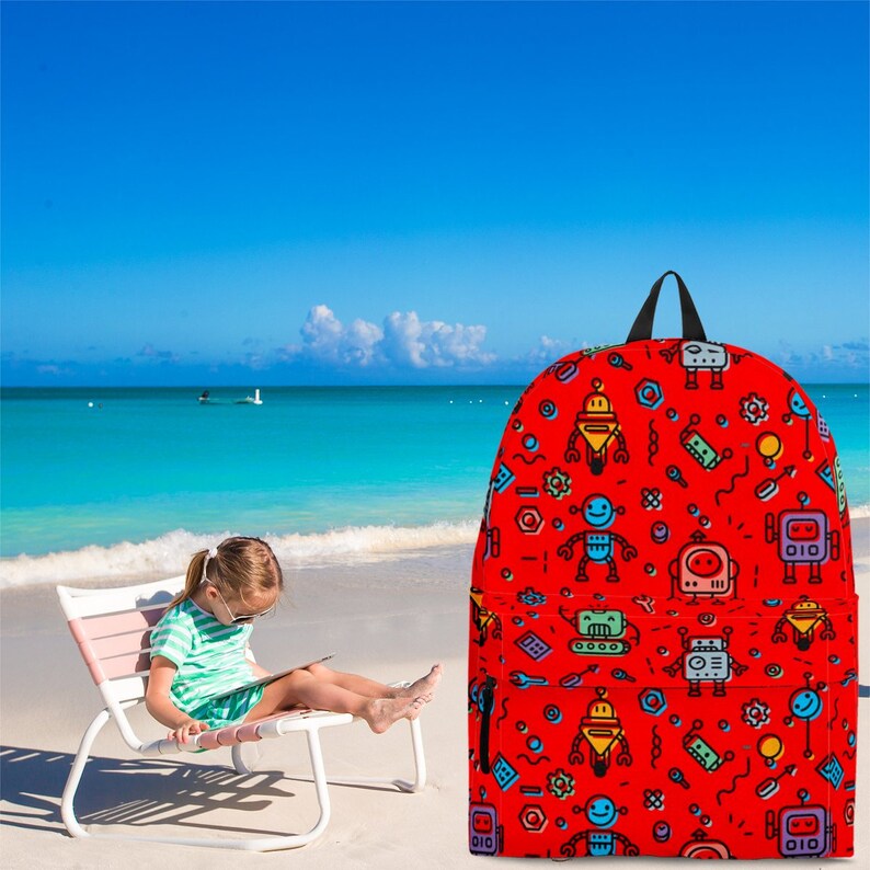 Mutant Robots Backpack for Kids Teens and Adults red - Etsy