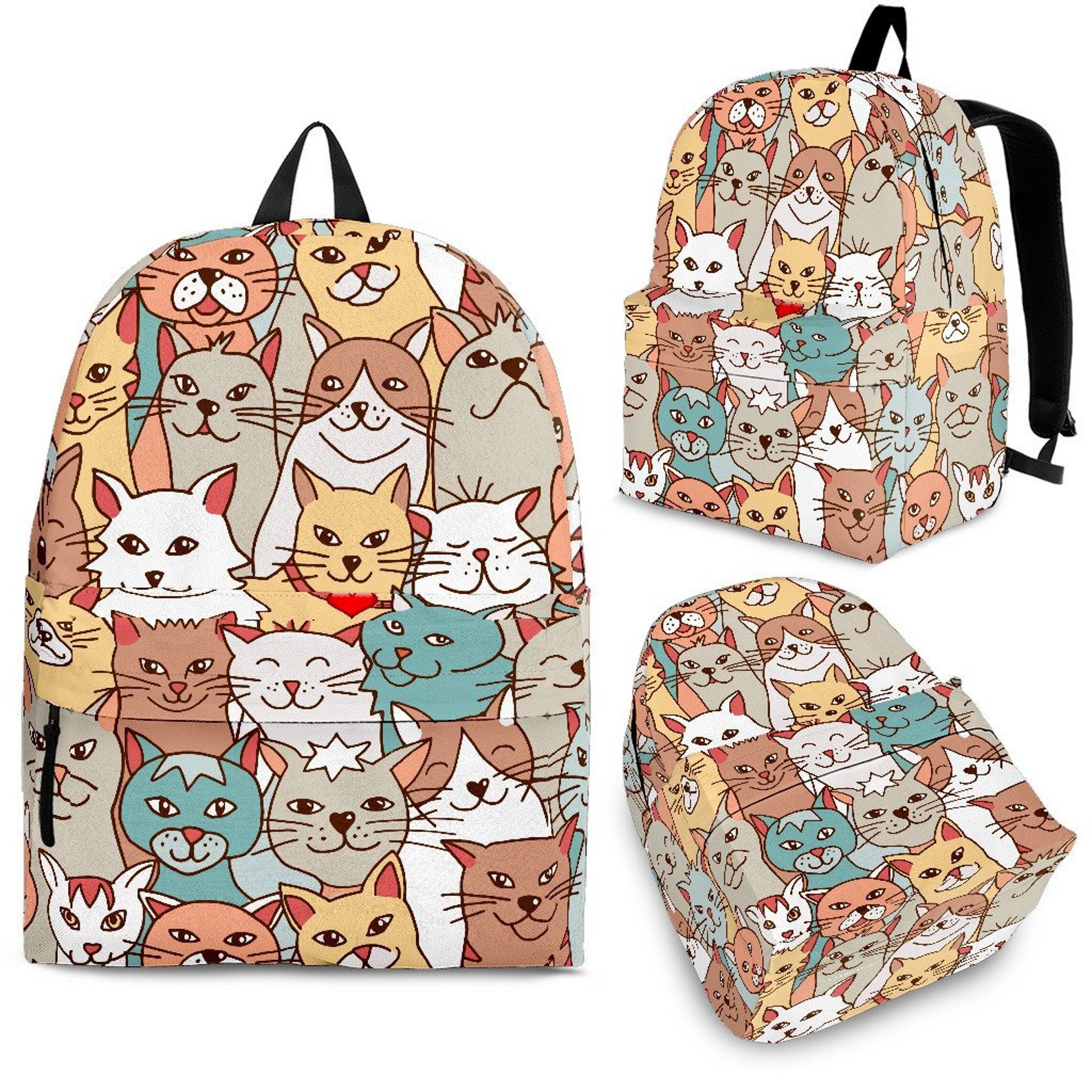 Cat Backpack for Kids Teens and Adults Crazy Cats - Etsy