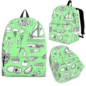 Summer Activities Design 1 Backpack for Kids, Teens, and Adults green ...