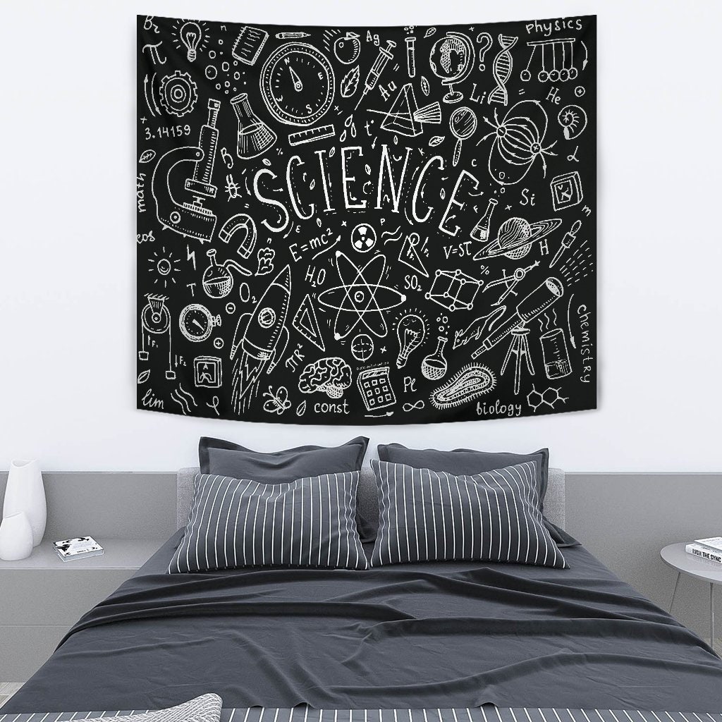 Science Chalkboard Design 1 Hanging Tapestry / Wall Art Decor | Etsy