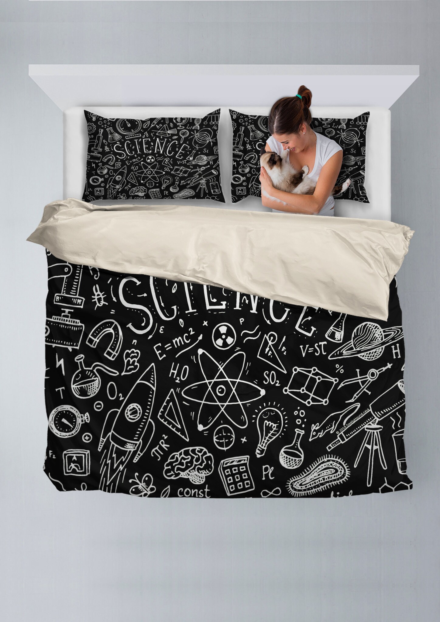 Science Chalkboard Bedding Set With Duvet Cover and 2 Pillow | Etsy