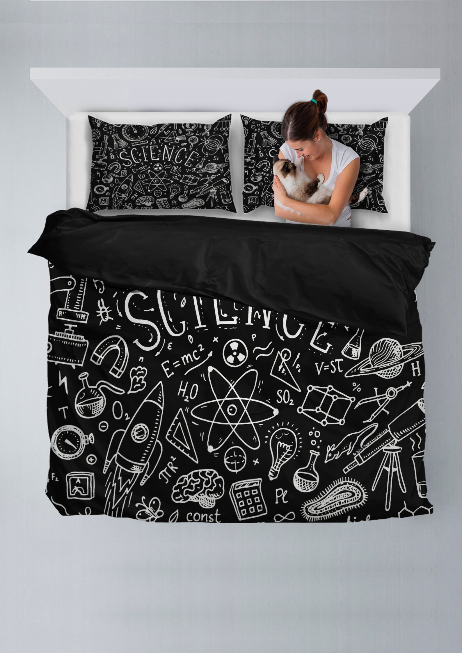 Science Chalkboard Bedding Set With Duvet Cover and 2 Pillow | Etsy