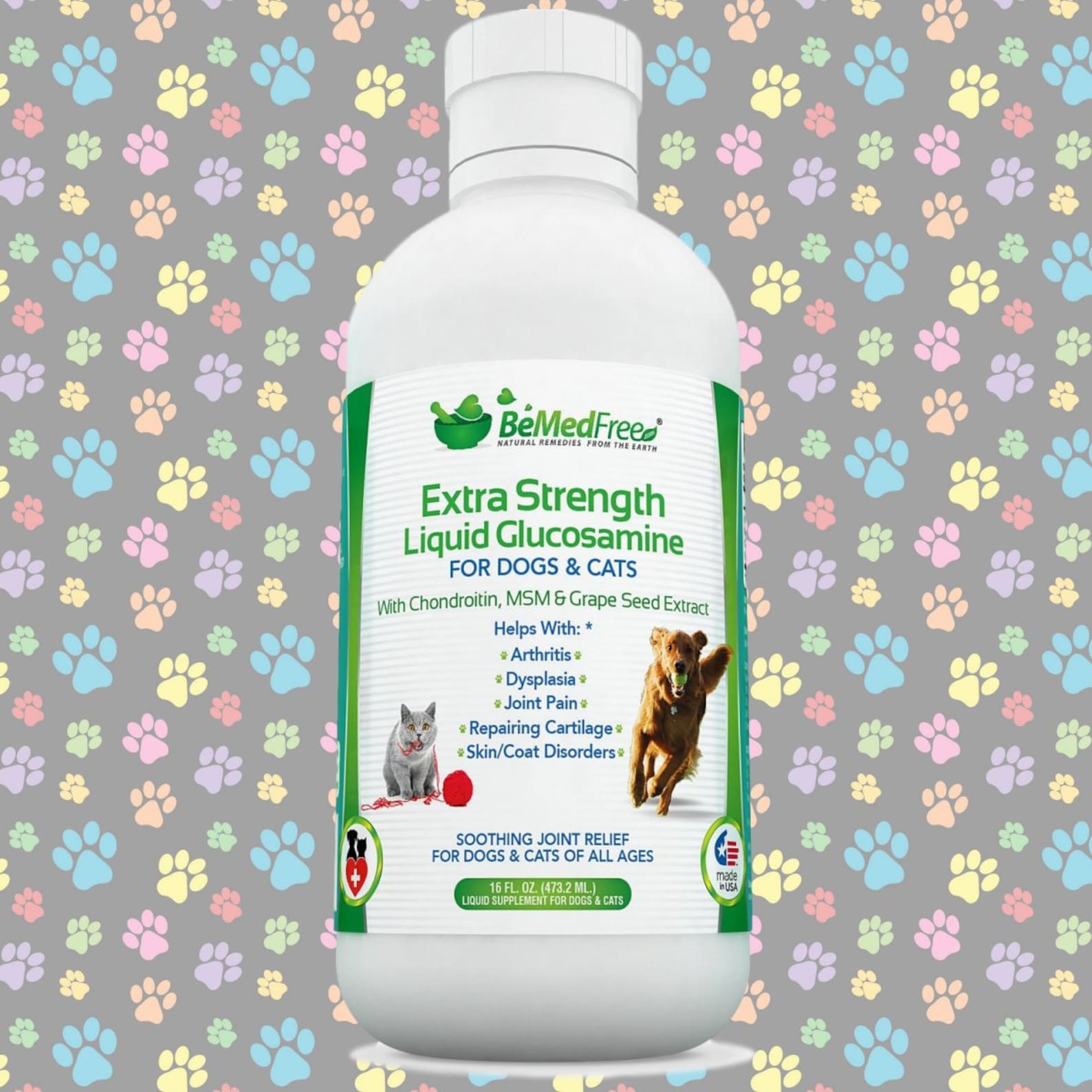 Bemedfree.com Liquid Glucosamine for Dogs & Cats, Hip and Joint Pain ...