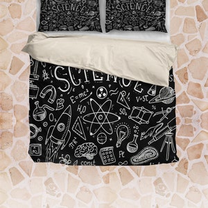 Science Chalkboard Bedding Set With Duvet Cover and 2 Pillow - Etsy