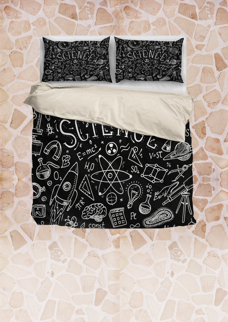 Science Chalkboard Bedding Set With Duvet Cover and 2 Pillow | Etsy